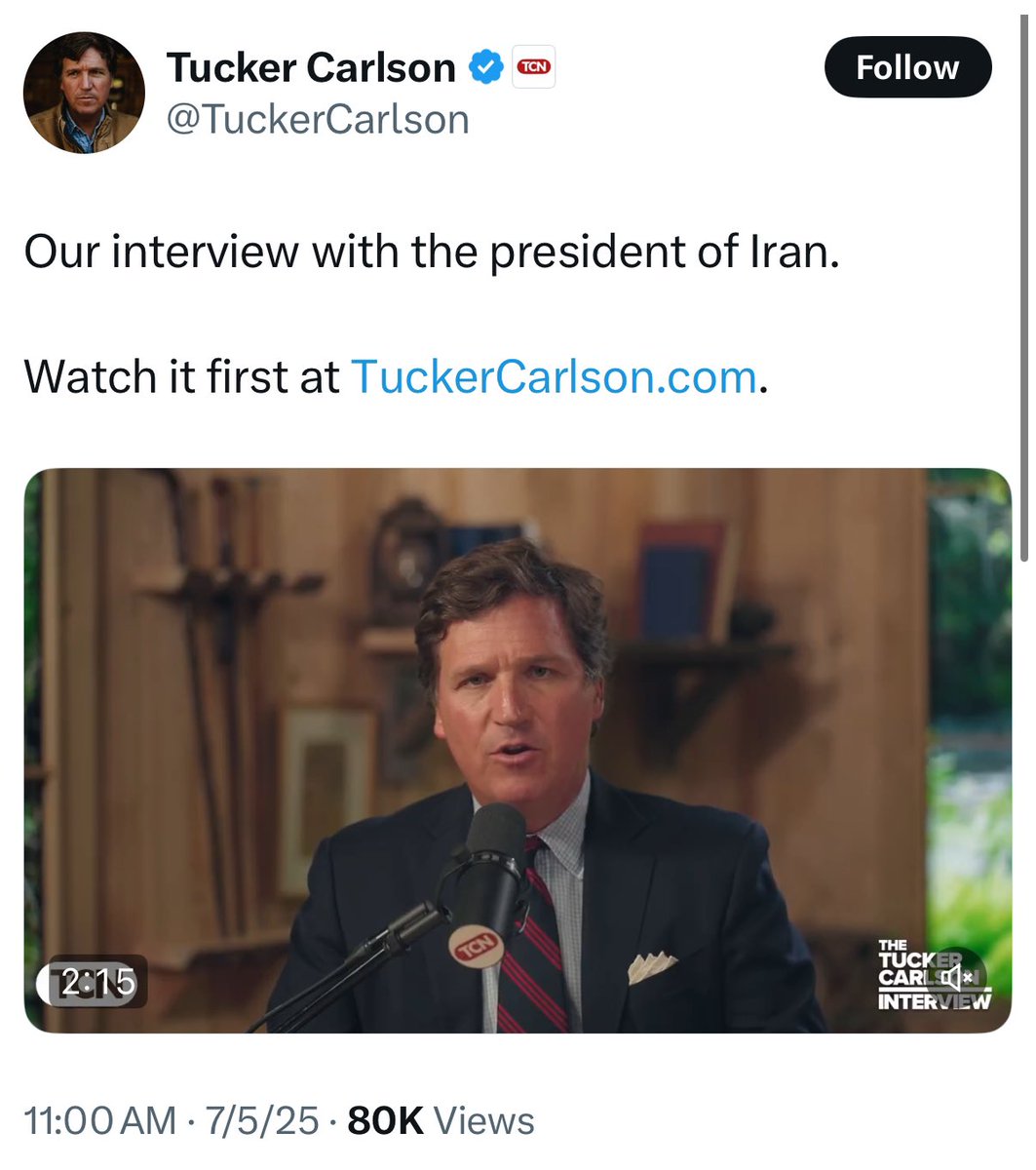 Tucker Carlson Interviews Iran’s President Days After Fatwa Targeting ...