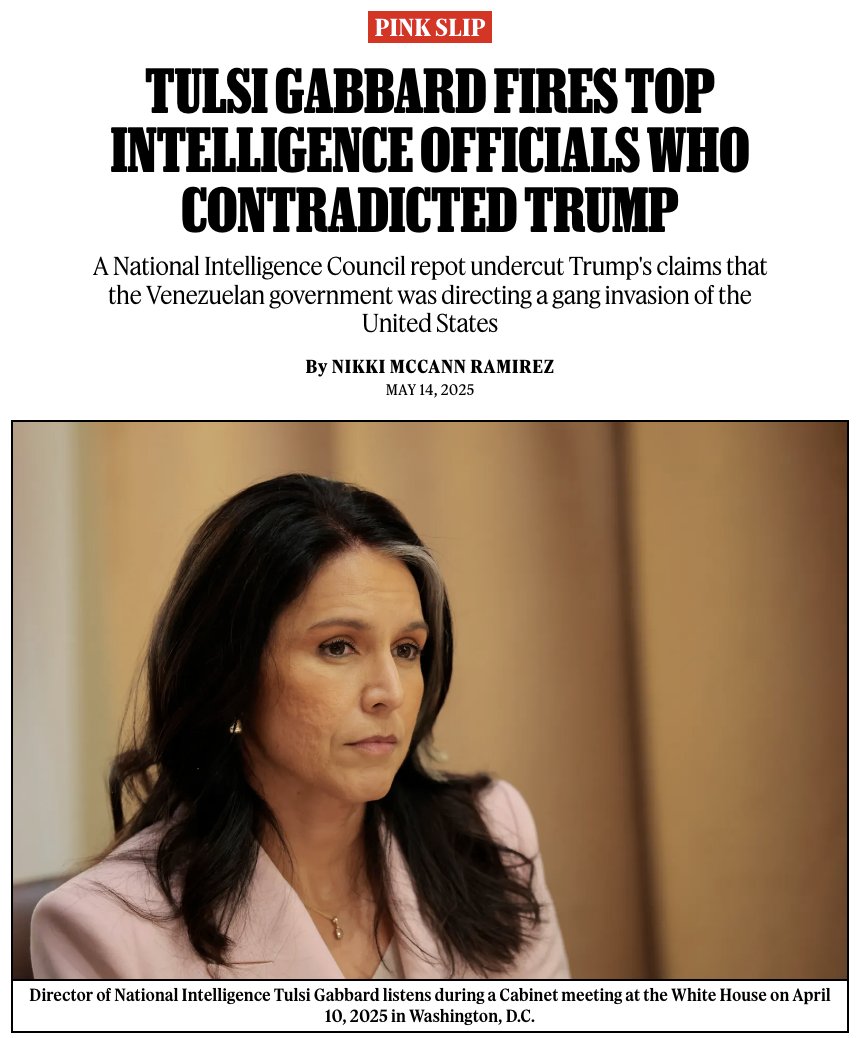 Tulsi Gabbard Fires National Intelligence Council Leaders Amid Claims of Politicization Over ...