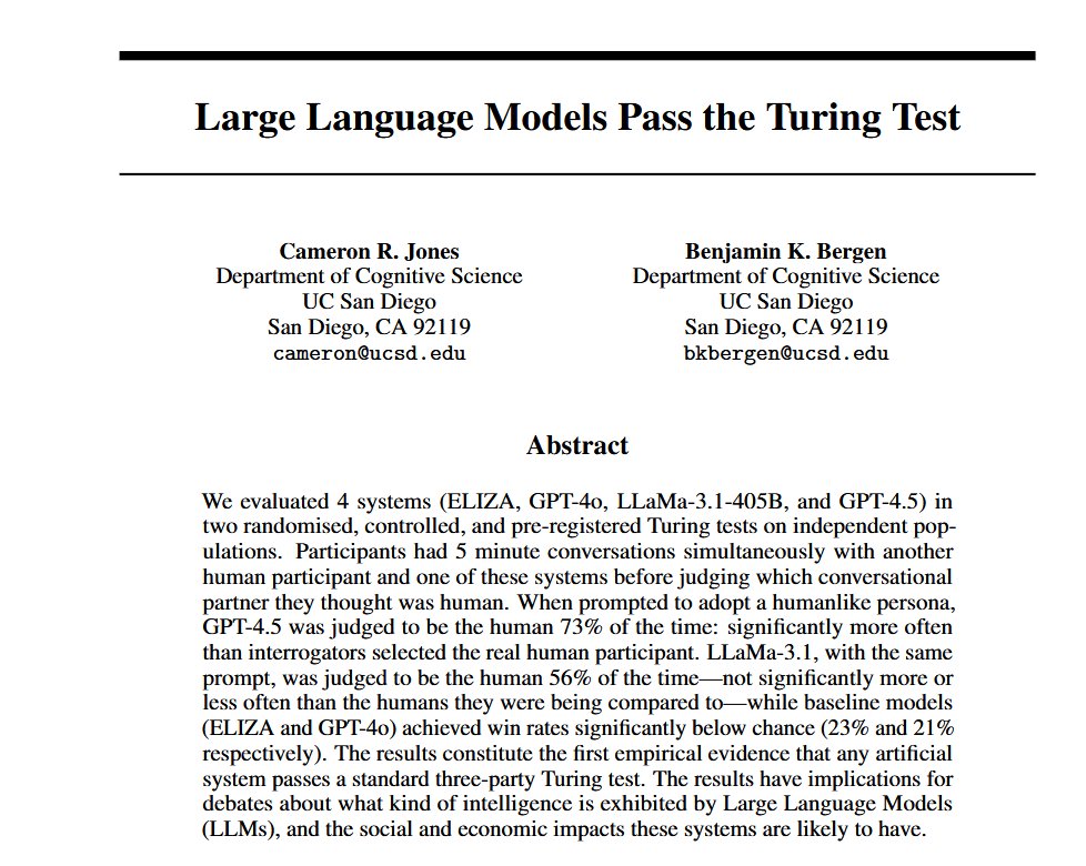 Two AI Chatbots, Including Chat GPT-4.5, Pass Turing Test, Convincing ...