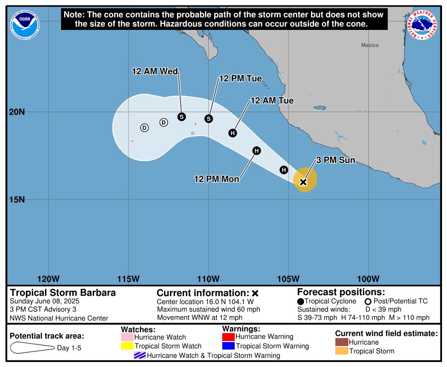 Two Low-Pressure Areas Monitored as Tropical Storm Cosme Forms in ...