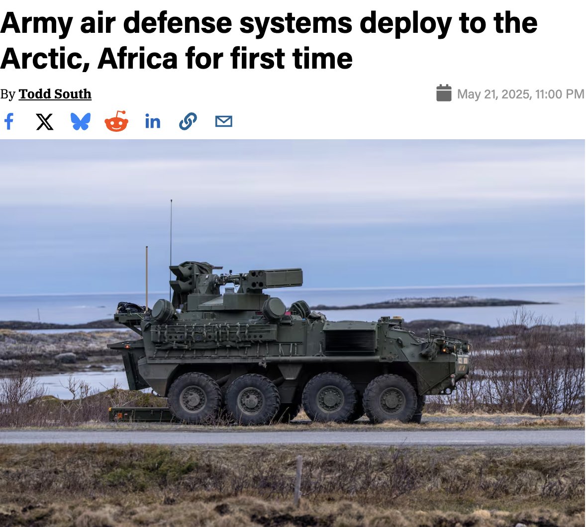 U.S. Army Deploys Sgt. STOUT and Avenger Air Defense Systems in Arctic ...