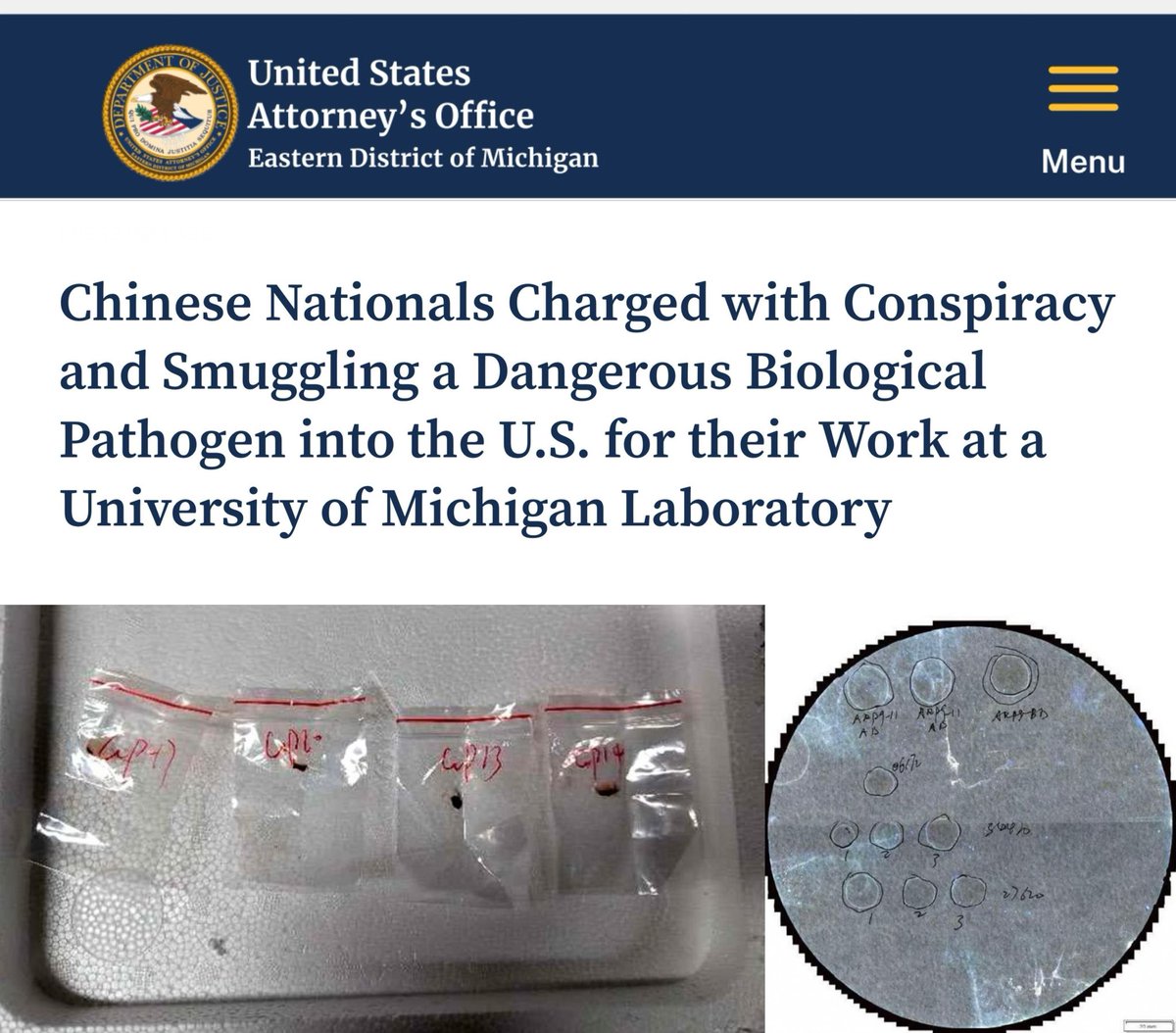 U.S. Charges Chinese Researchers With Smuggling Agroterror Fungus ...