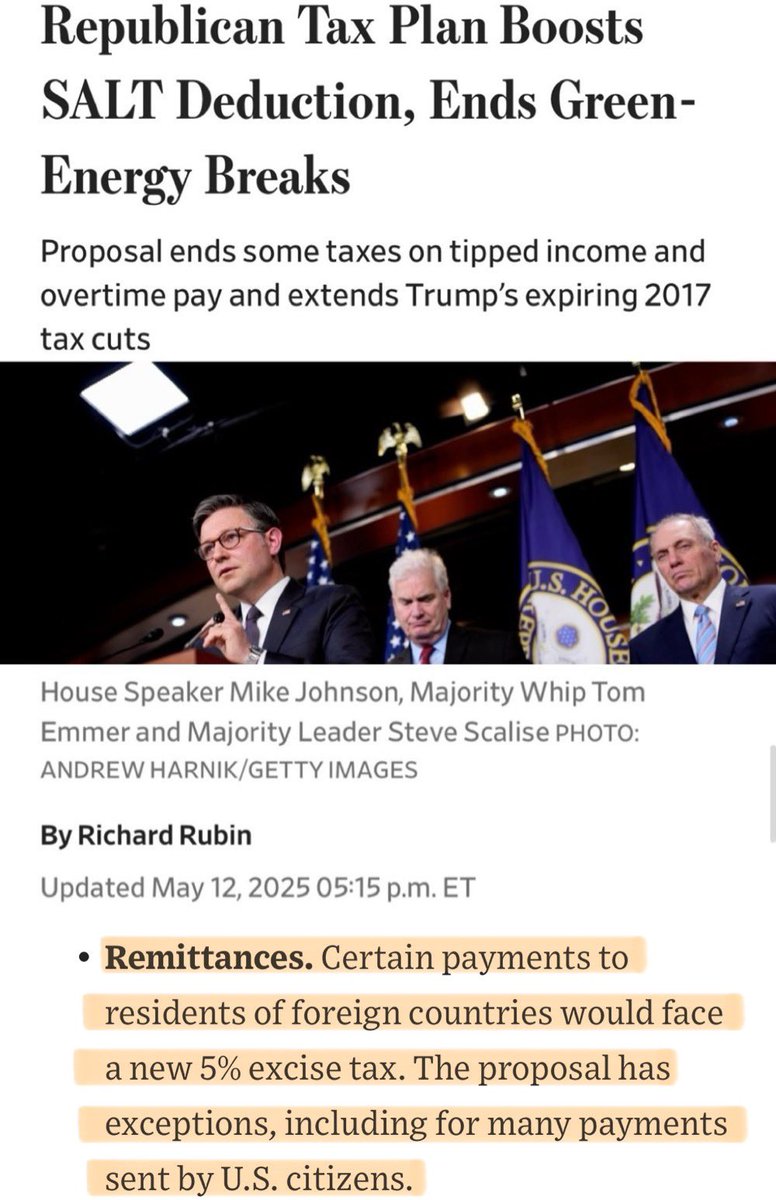 U.S. House GOP Budget Bill Proposes 5% Tax on Foreign Remittances ...