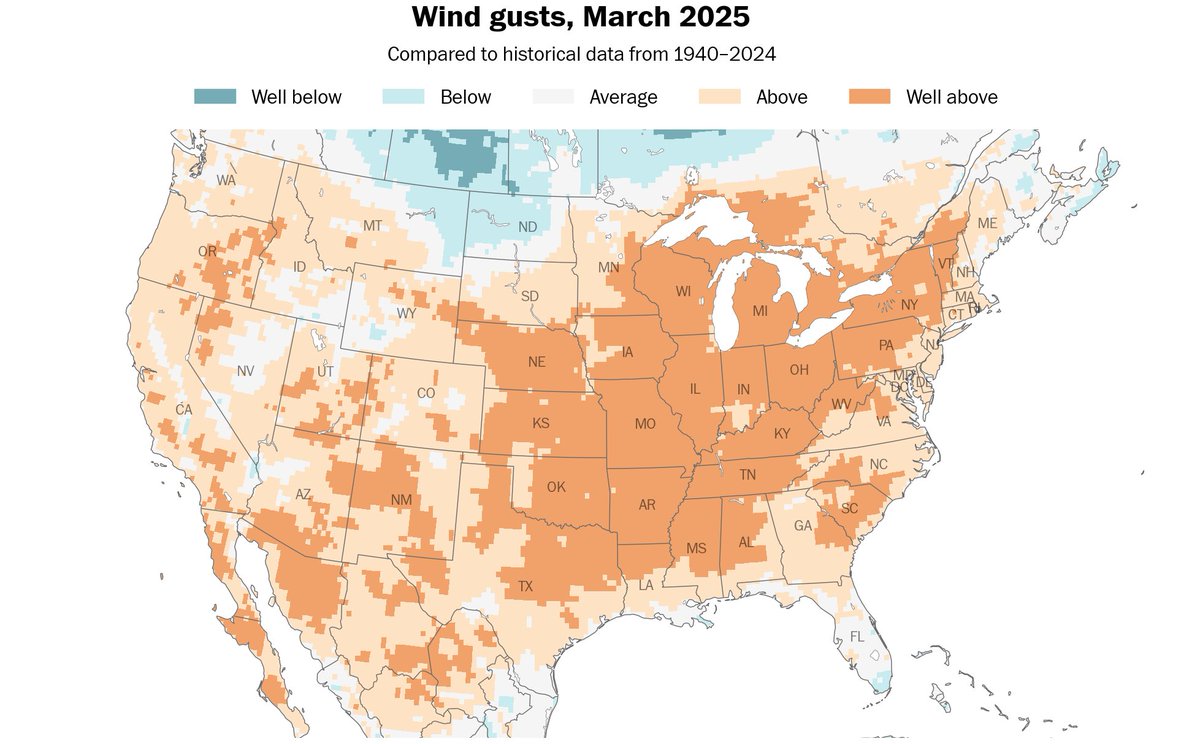 U.S. Records Windiest Start to Spring in Nearly 50 Years; March 2025 ...