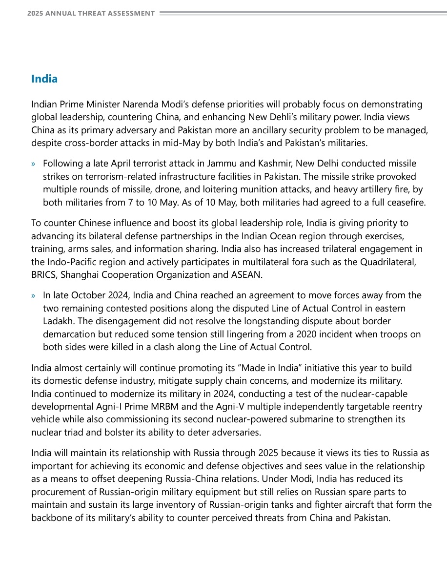 U.S. Report: India Sees China as Primary Adversary, Pakistan ...