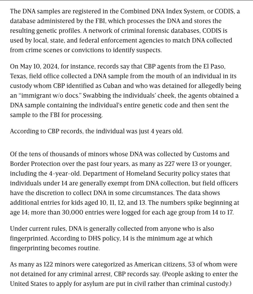 U.S. Stores DNA of Over 133,000 Migrant Children, Including 4-Year-Olds ...