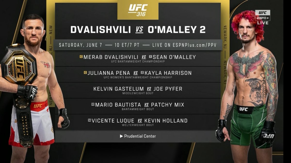 UFC 316: Dvalishvili (-325) vs. O'Malley (+260), Harrison (-600) vs ...