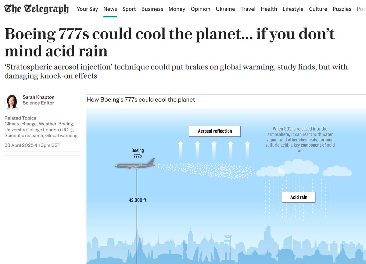 UK Plans £50 Million Geoengineering Project Using Boeing 777s to Dim ...