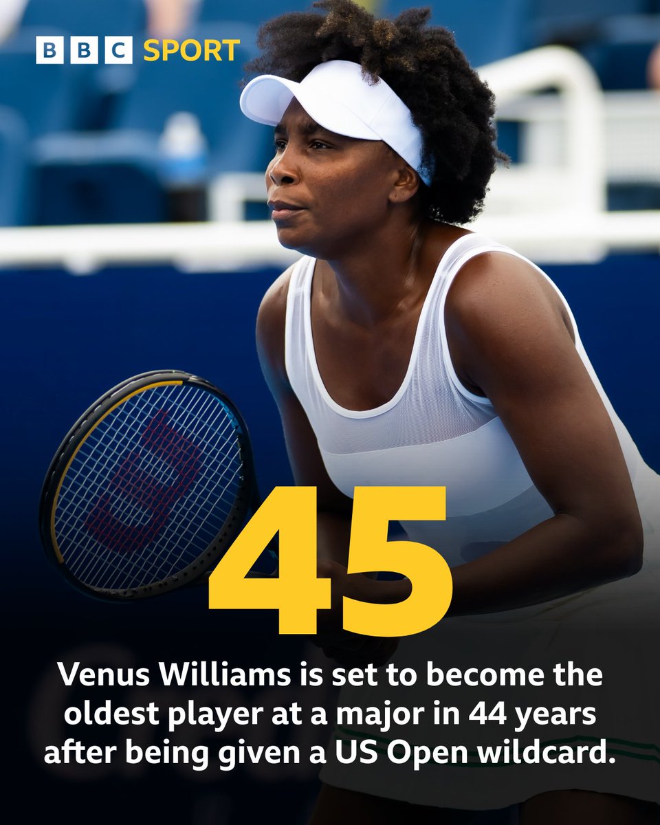 Venus Williams, 45, Gets US Open Wild Card as Oldest Entrant | DeepNewz Tennis