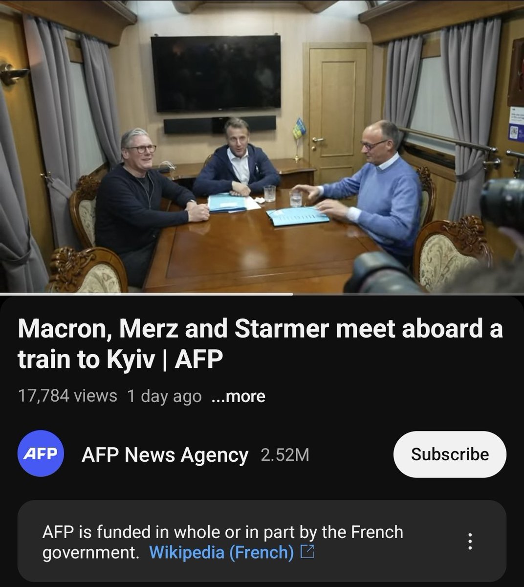 Video of Macron, Merz and Starmer on Ukraine train sparks online drug ...