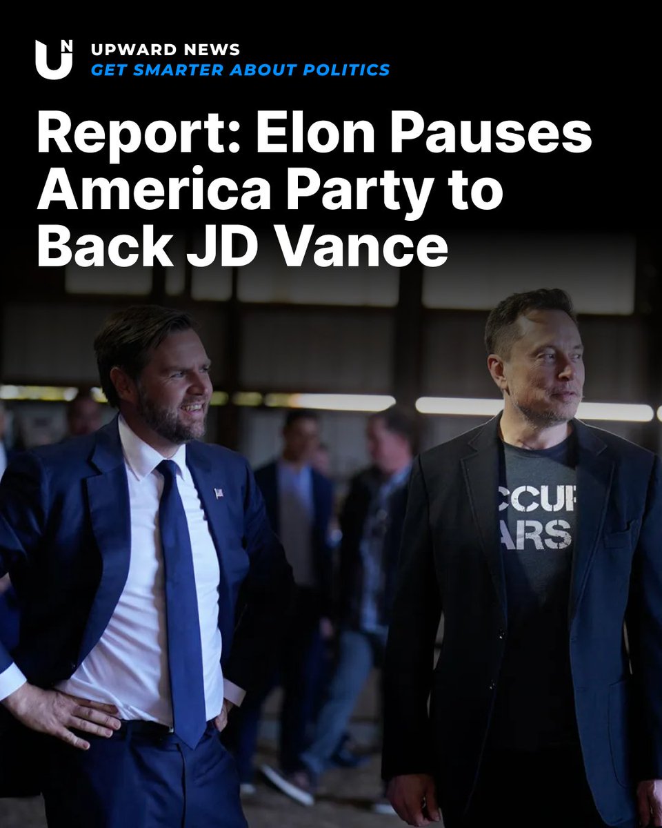 Wall Street Journal: Musk Shelves ‘America Party,’ May Back JD Vance in ...