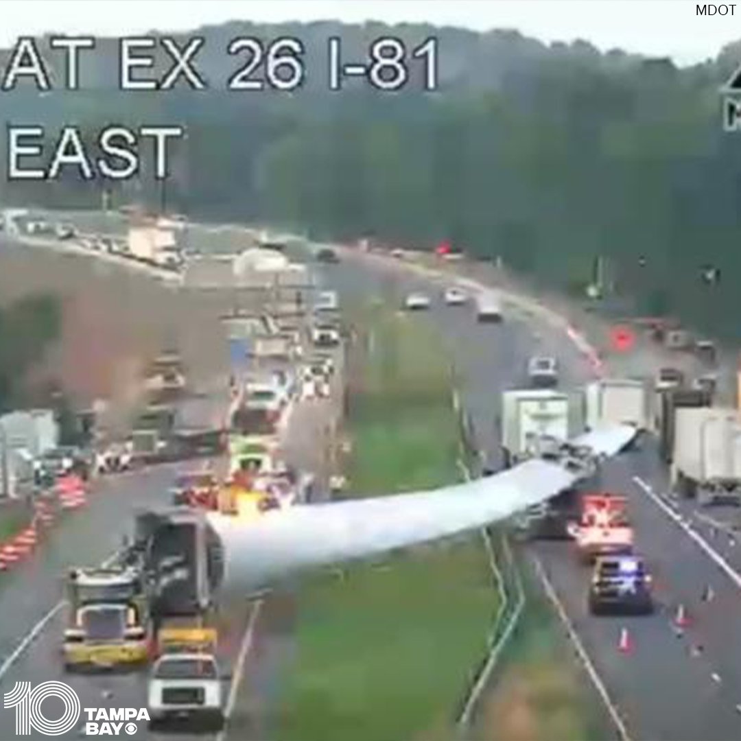Wind Turbine Blade Detaches at Exit 26 on I-81, Blocks Both Directions ...