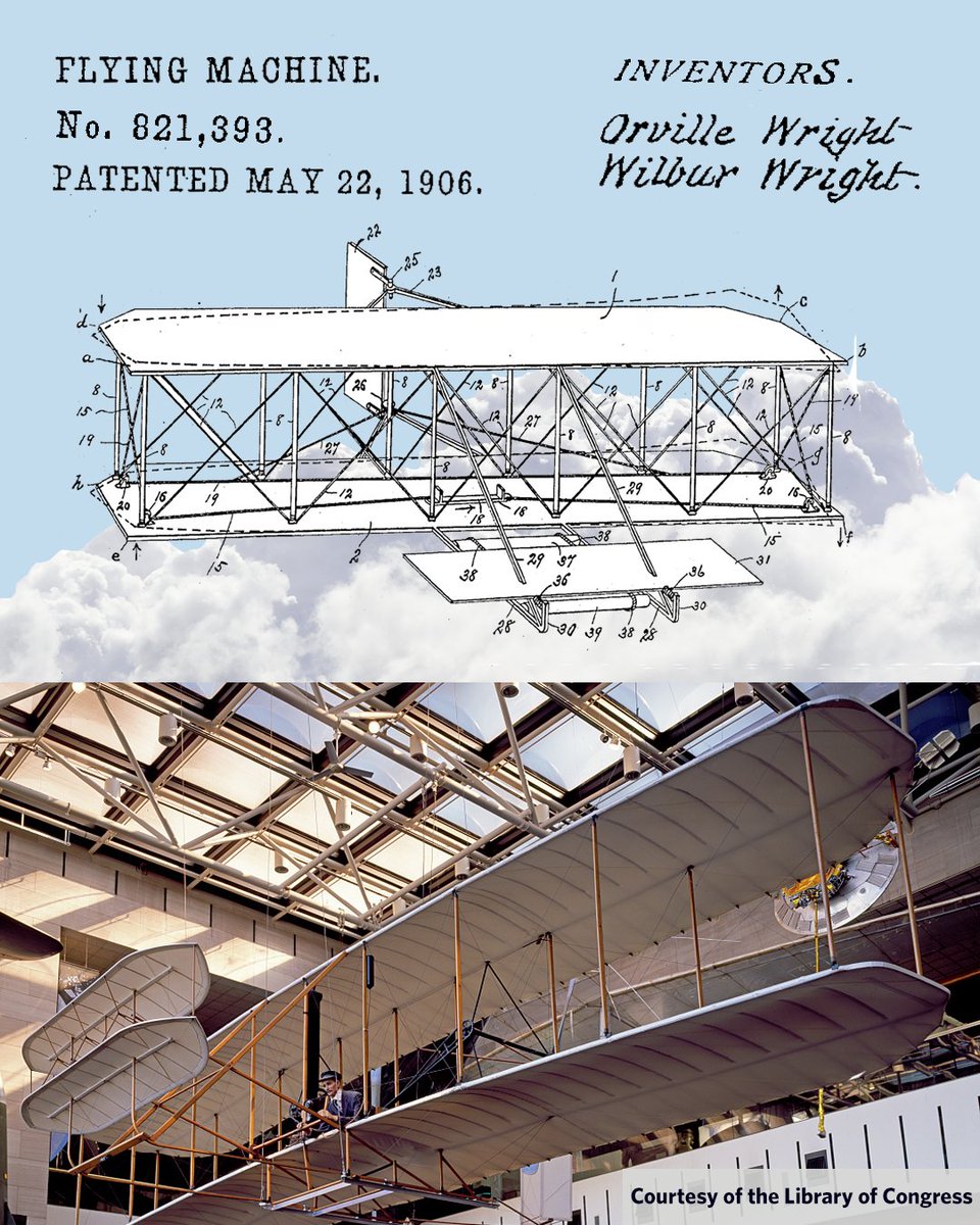 Wright Brothers Granted U.S. Patent No. 821,393 for Aeroplane Control ...