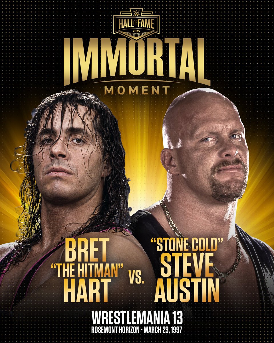WWE Inducts Bret Hart vs. Stone Cold Steve Austin from WrestleMania 13 into Hall of Fame, Names ...