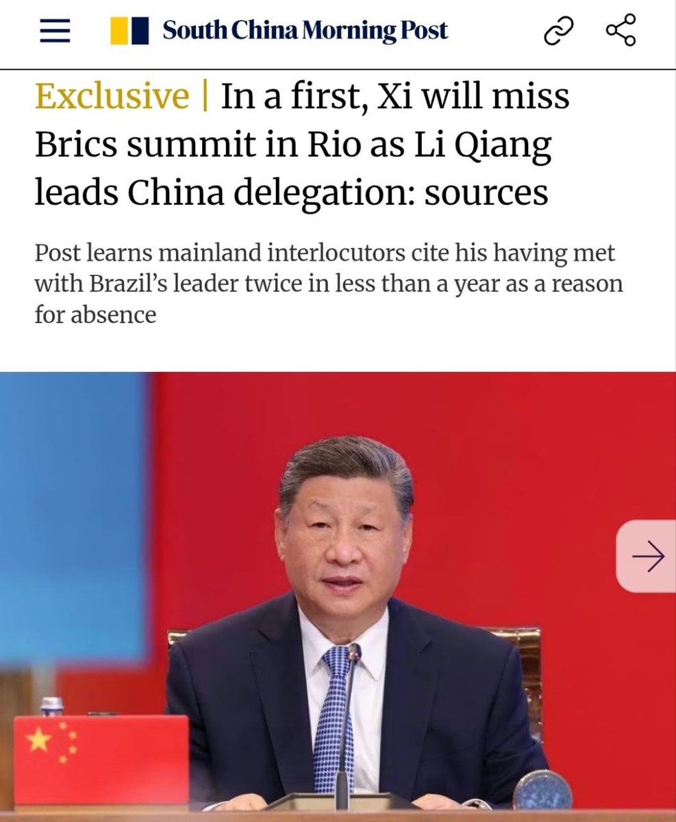 Xi Jinping to Miss 2025 BRICS Summit July 6-7 in Rio; Premier Li Leads ...