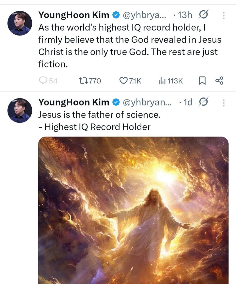 YoungHoon Kim, World’s Highest IQ Holder at 276, Declares Jesus Christ ...