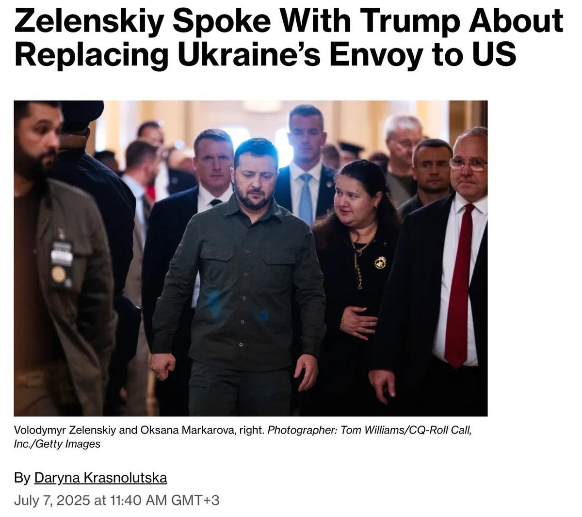 Zelenskyy Pledges to Replace US Ambassador Oksana Markarova in July ...
