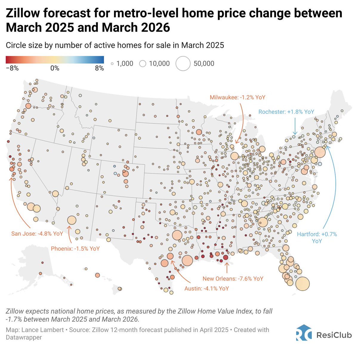 Zillow Forecasts 1.7% National Home Price Decline in March 2025 as 14 ...